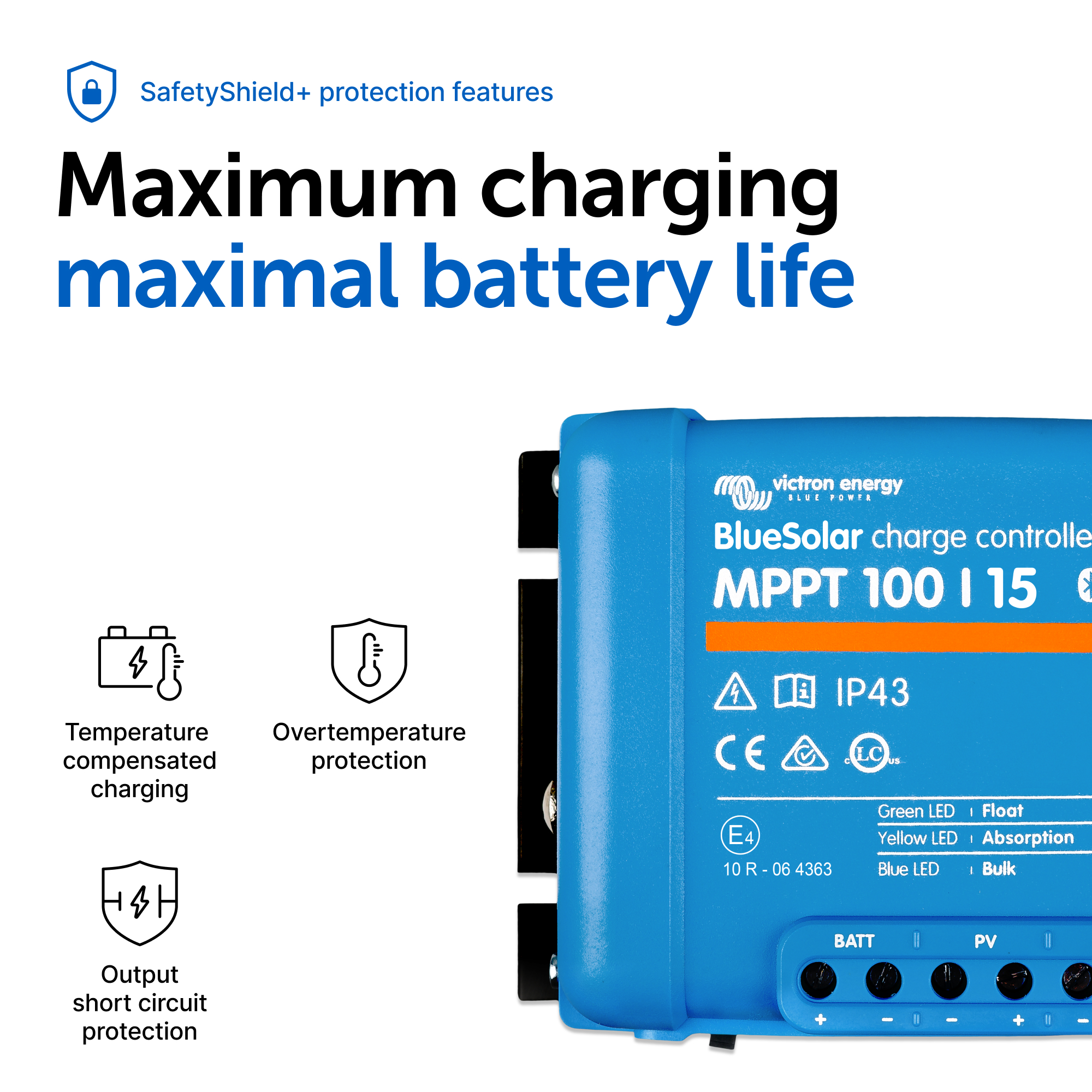 BlueSolar MPPT 75/10, 75/15 & 100/15 (12 / 24 Volt + load output ...